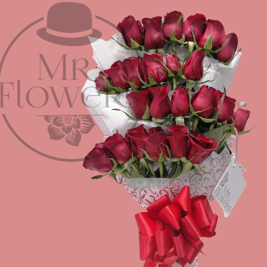 Ramo con 24 Rosas Rojas - Florería by Mr. Flowers