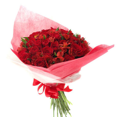 Ramo con 24 Rosas Rojas - Florería by Mr. Flowers