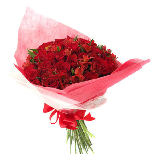 Ramo con 24 Rosas Rojas - Florería by Mr. Flowers